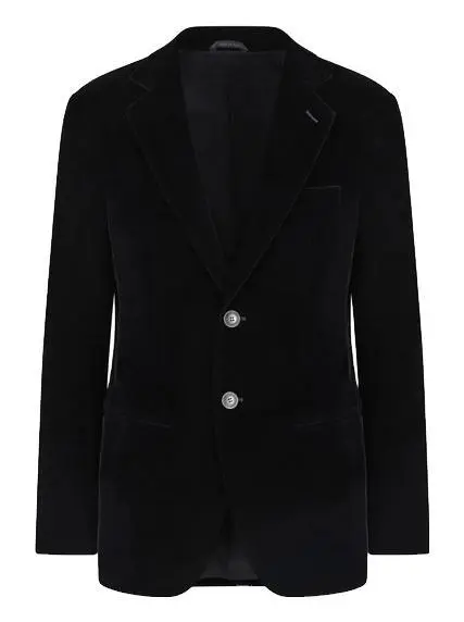 Giorgio Armani Icon George Line Single-breasted Stretch-velvet Jacket - Black