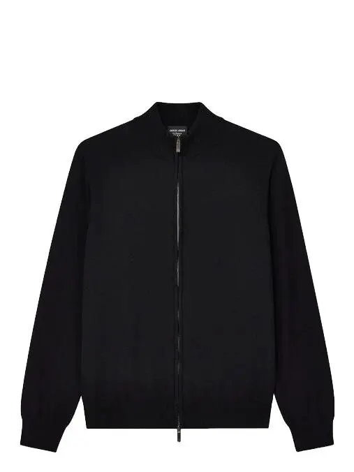 Giorgio Armani Zipped Cashmere Cardigan - Black