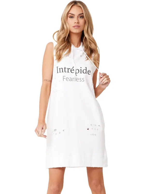 SIWY OUTLET Siwy Harriet Sleeveless Hoodie Dress - White