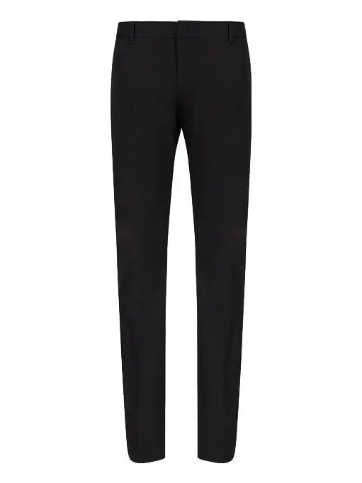 Emporio Armani Stretch-cotton Chinos - Black