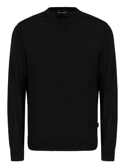 Emporio Armani Lyocell And Wool-blend Jumper - Black