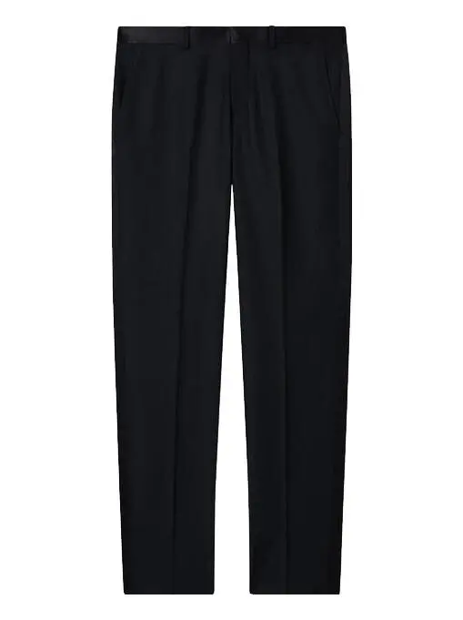 Emporio Armani Worsted Virgin-wool Trousers - Black