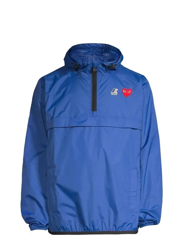 Play Comme Des Garcon K-way Half-zip Hoodie - Blue