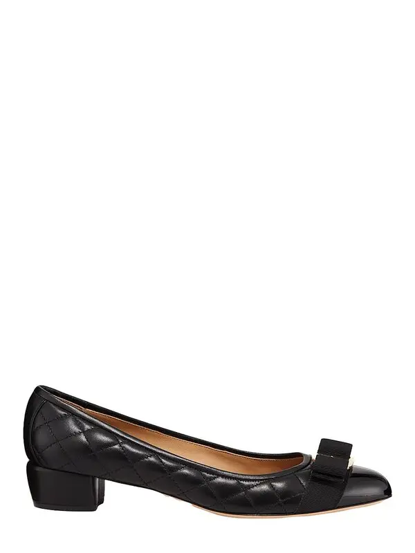 FERRAGAMO Vara Quilted Ballet Pumps - Nero