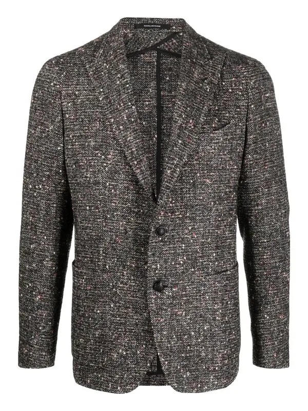 Tagliatore Speckle-knit Wool-blend Blazer - Black