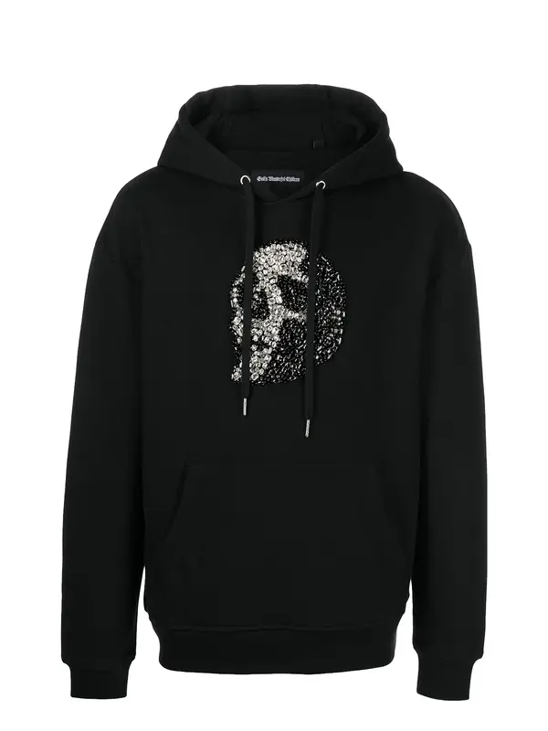 GOD'S MASTERFUL CHILDREN Crystal-skull Drawstring Hoodie - Black