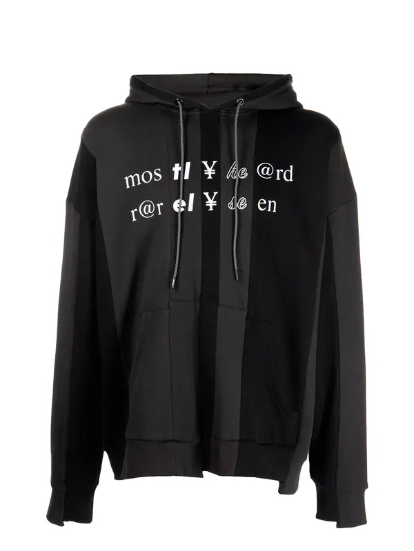 MOSTLY HEARD RARELY SEEN Symbol-text Pullover Hoodie - Black