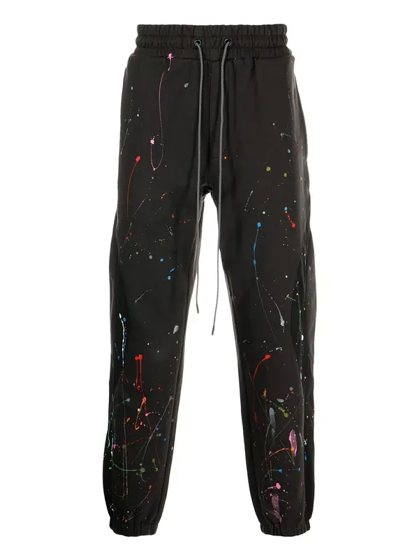 MOSTLY HEARD RARELY SEEN Paint-splattered Tapered Joggers - Black