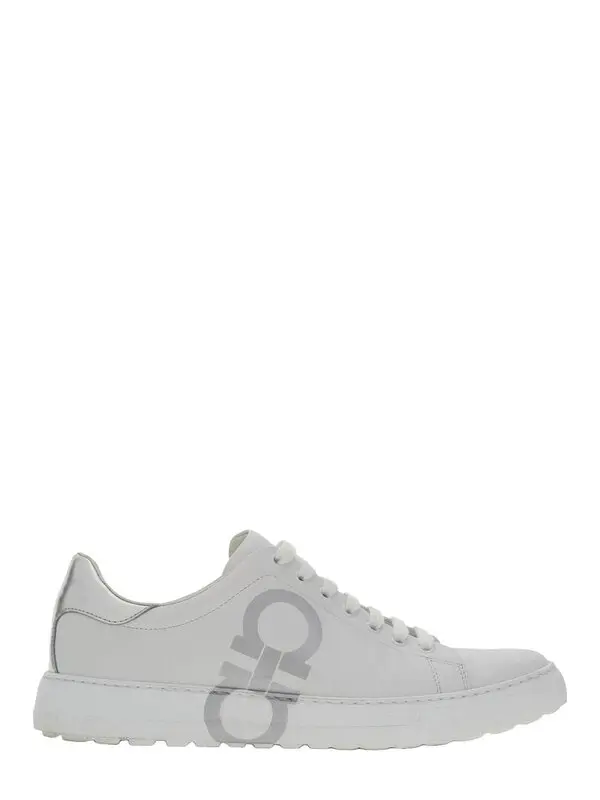 FERRAGAMO Gancini-print Lace-up Sneakers - White
