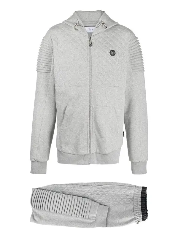 Philipp Plein Quilted Cotton Tracksuit Set - Grey