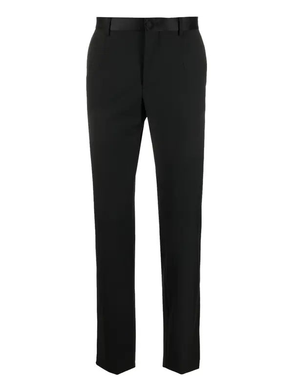 Philipp Plein Straight-leg Wool-blend Trousers - Black