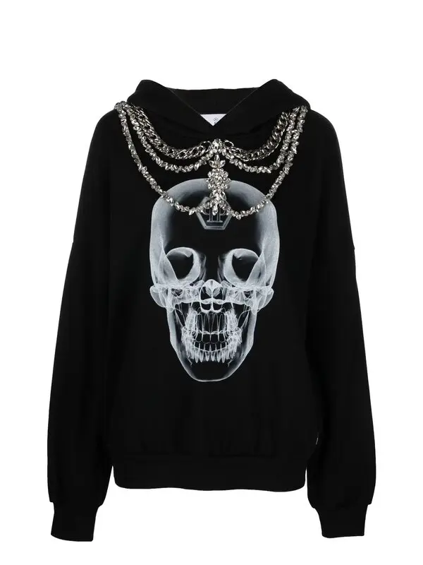 Philipp Plein Crystal-embellished Hoodie - Black