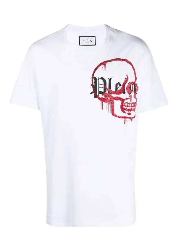 Philipp Plein V-neck Logo T-shirt - White