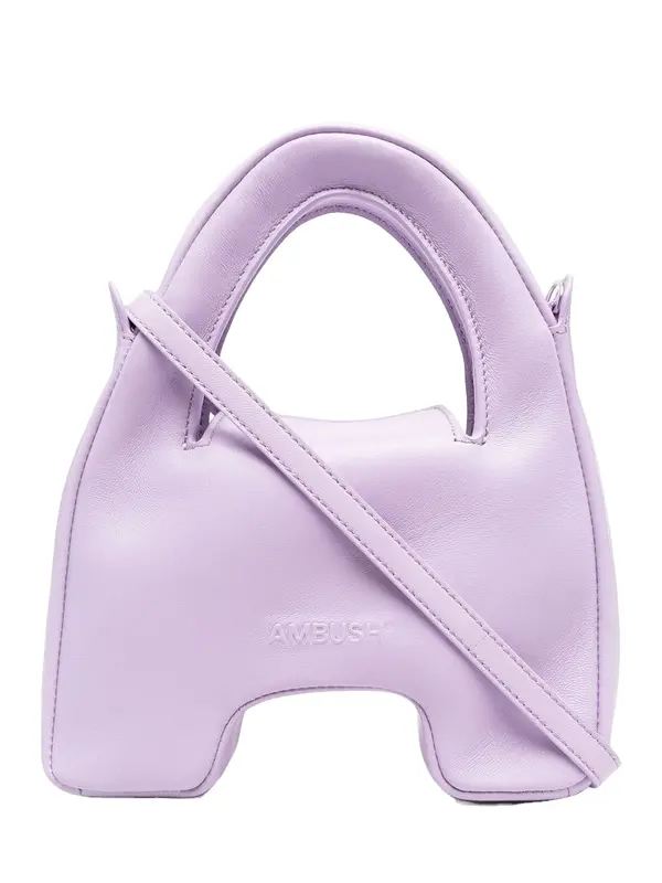 AMBUSH Debossed-logo Leather Tote - Purple