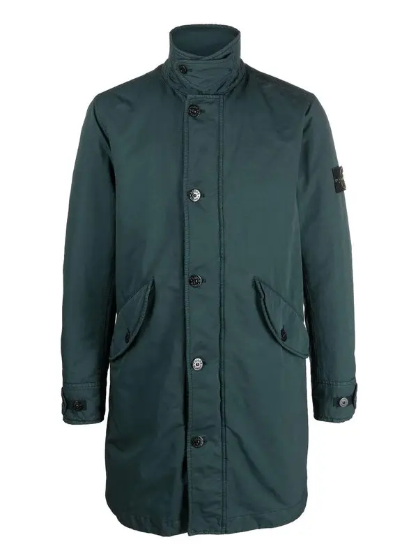 Stone Island Logo-patch Short Parka - Green