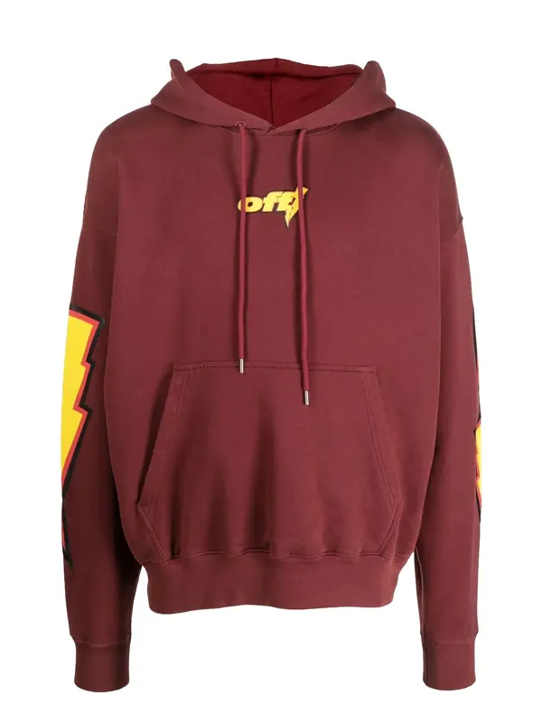 Off-White Thunder Stable Skate Hoodie - Red