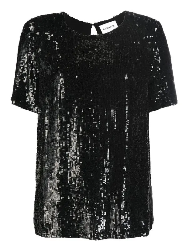 P.a.r.o.s.h Sequinned Top - Black