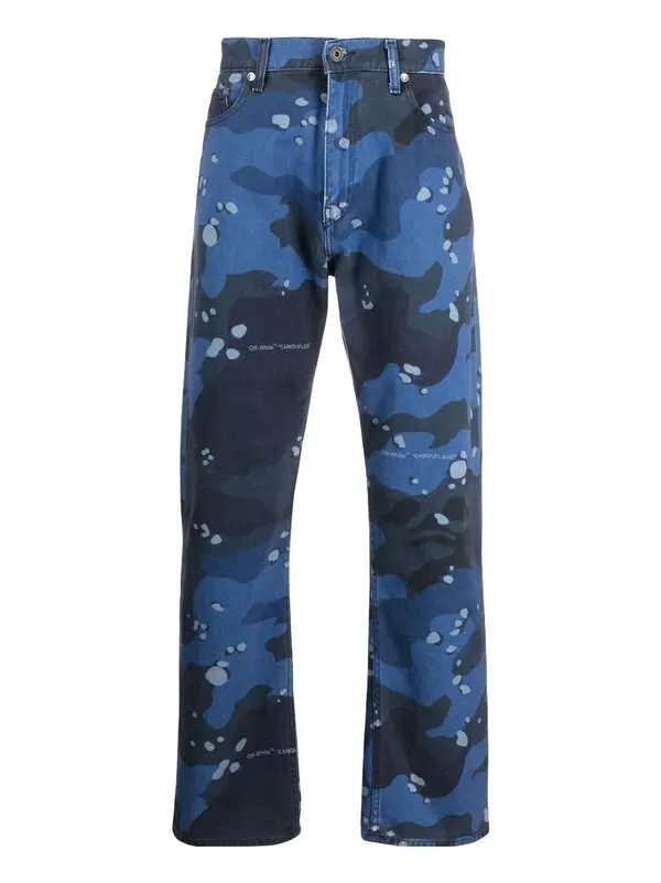 Off-White Camouflage-print Skate Jeans - Blue