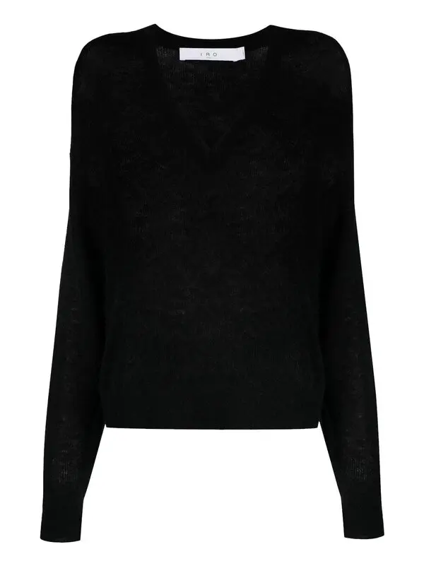IRO PARIS Long-sleeve Knitted Top - Black