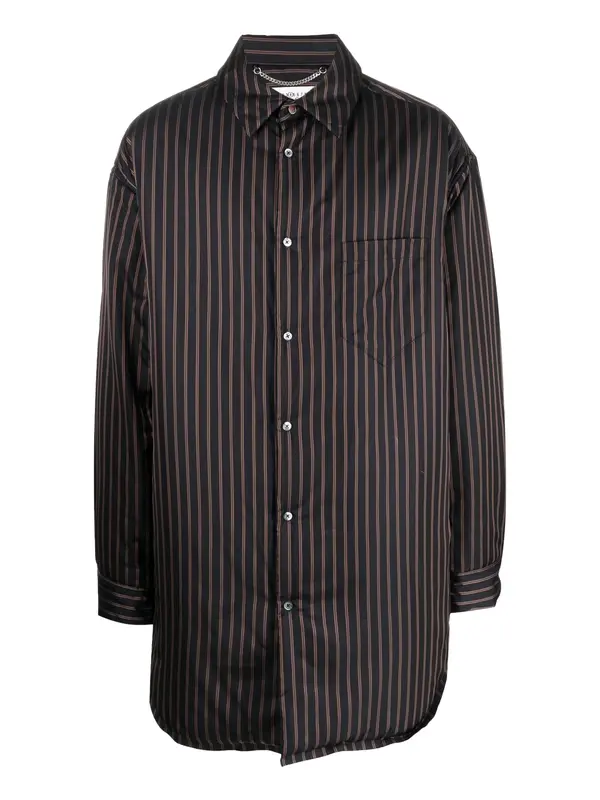 MAISON MARGIELA Striped Padded Shirt - Black