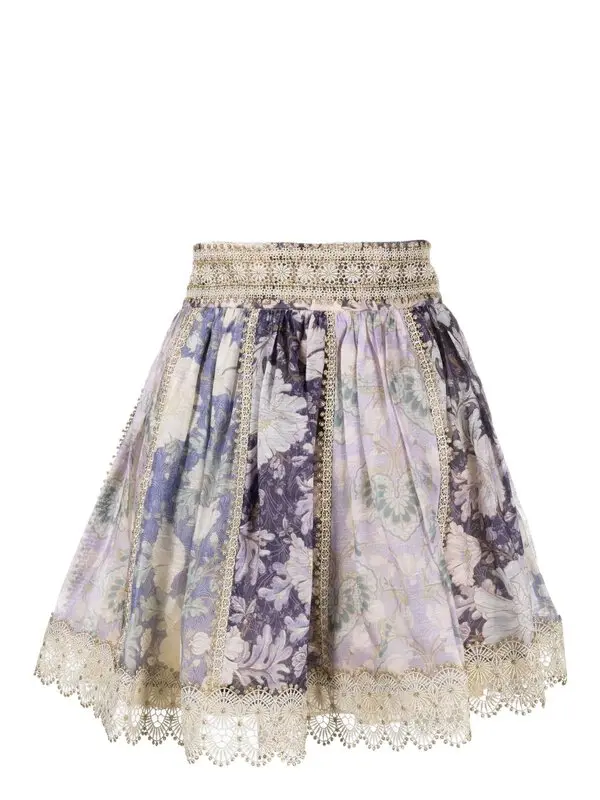 Zimmermann Celestial Panelled Skirt - Purple