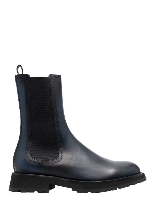 Alexander McQueen Leather Chelsea Boots - Blue