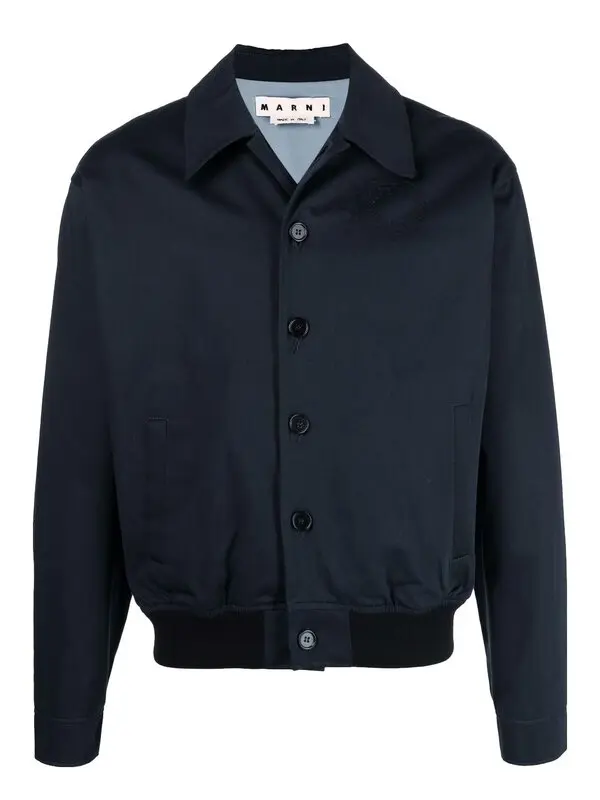 Marni Embroidered Logo Shirt Jacket - Blue