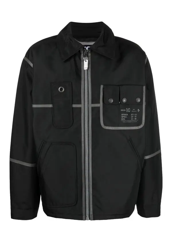 DIESEL® Piped Trim Canvas Jacket - Black