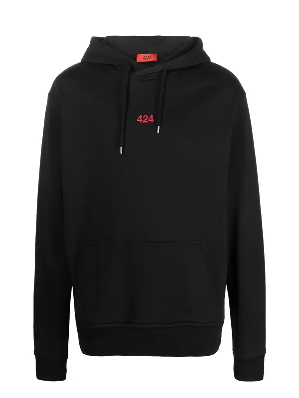 424 Logo-embroidered Hoodie - Black
