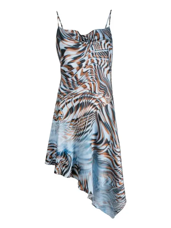 DIESEL® All-over Graphic Print Cami Dress - Blue