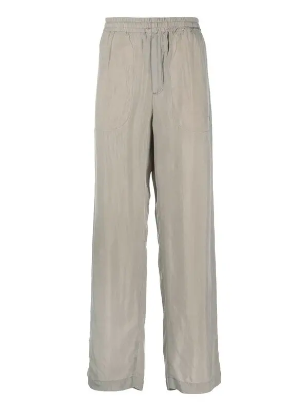 DIESEL® Embroidered Logo Wide-leg Trousers - Green