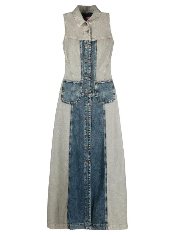 DIESEL® De-arys Panelled Denim Dress - Blue