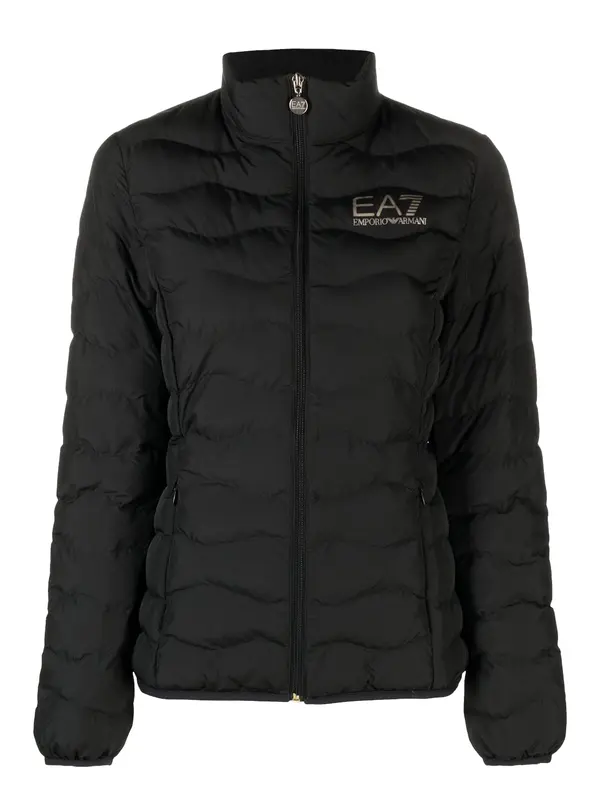 Emporio Armani Logo-print Puffer Jacket - Black