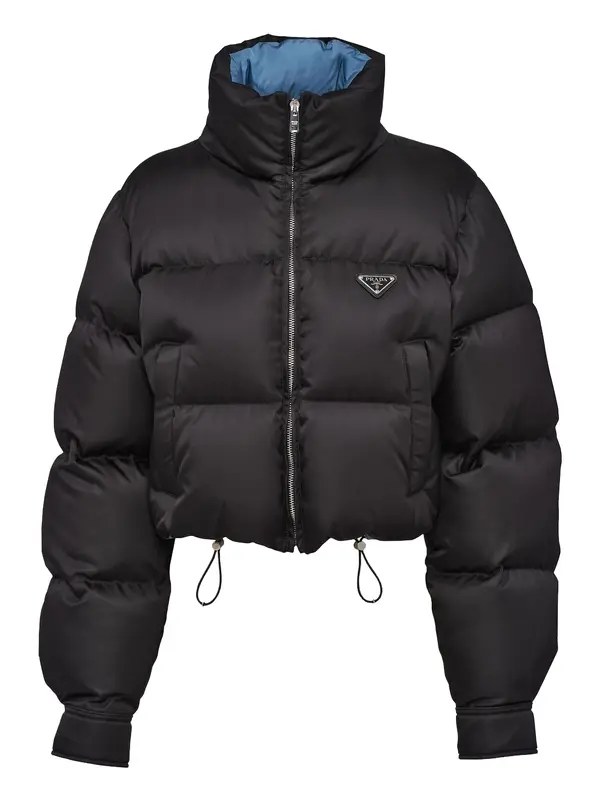 Prada Re-nylon Cropped Down Jacket - Black