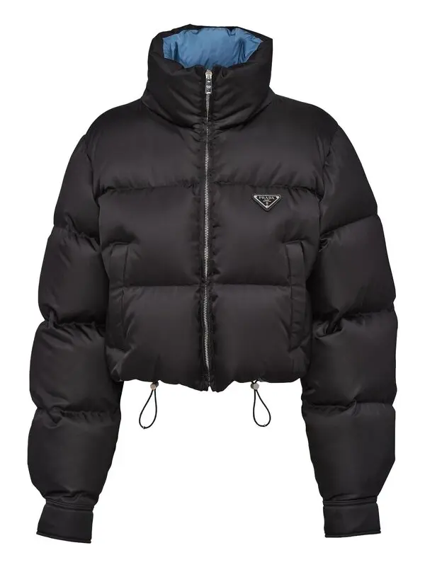 Prada Re-nylon Cropped Down Jacket - Black