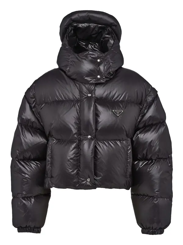 Prada Re-nylon Convertible Down Jacket - Black
