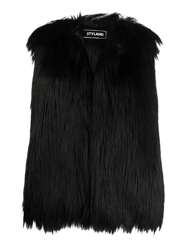 STYLAND Faux-fur Gilet - Black