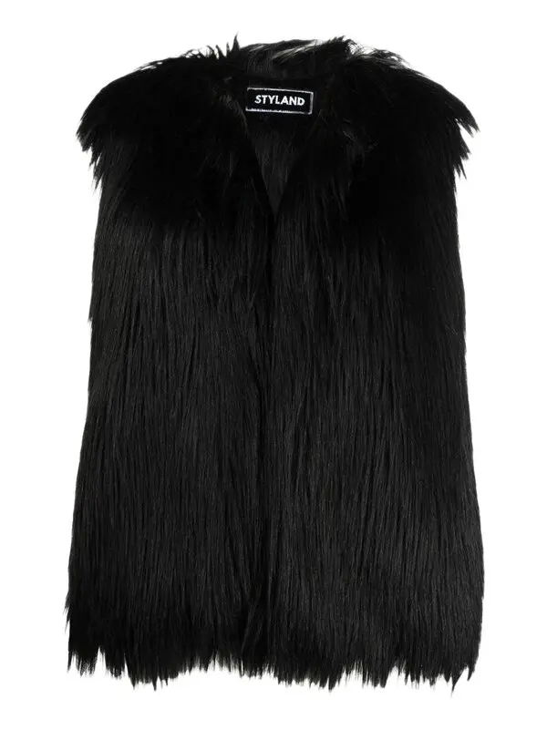 STYLAND Faux-fur Gilet - Black