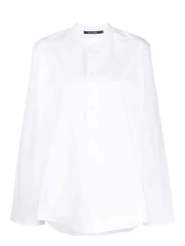 Sofie D'hoore Band-collar Cotton Shirt - White