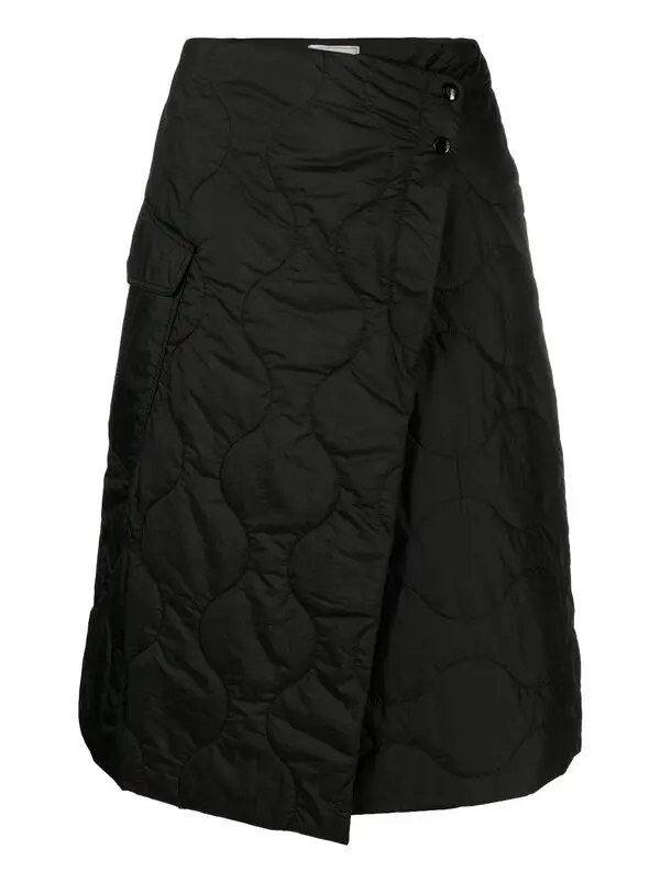 Woolrich Quilted Wrap Skirt - Black