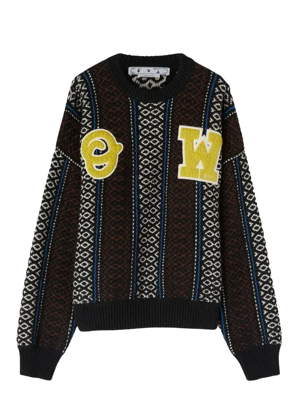 Off-White Intarsia-knit Jumper - Blue