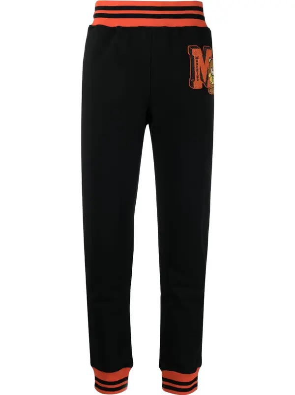 Moschino Logo Patch Track Pants - Black
