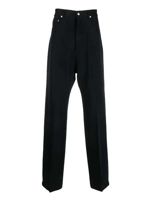 Rick Owens Geth Wool Silk-blend Jeans - Black