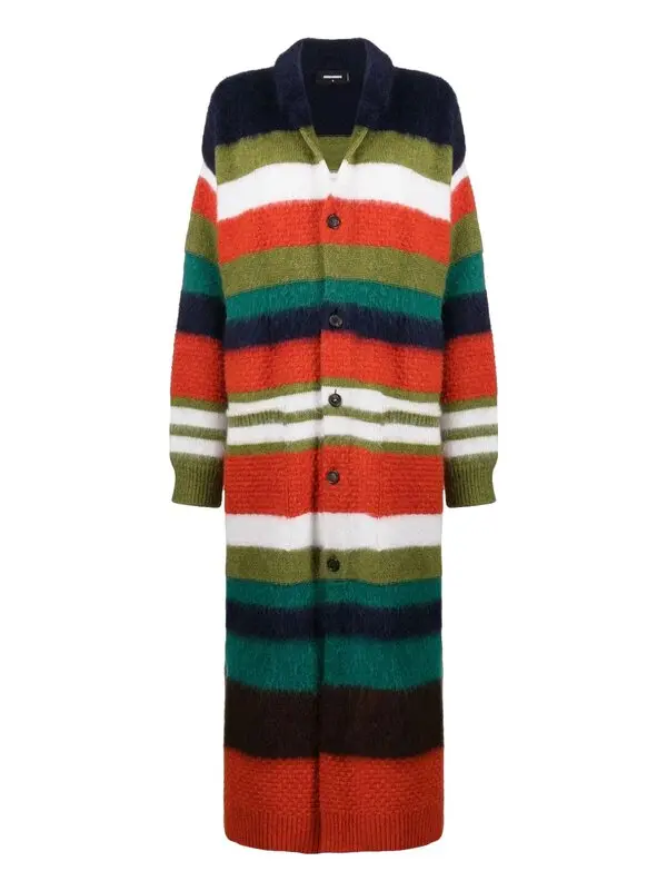 Dsquared2 Striped Knitted Maxi Dress - Orange