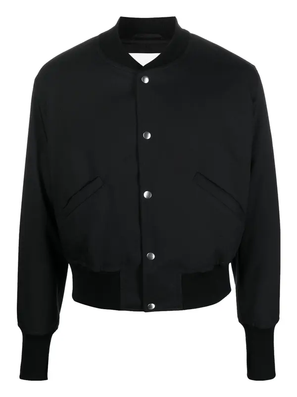 JIL SANDER Cropped Bomber Jacket - Black
