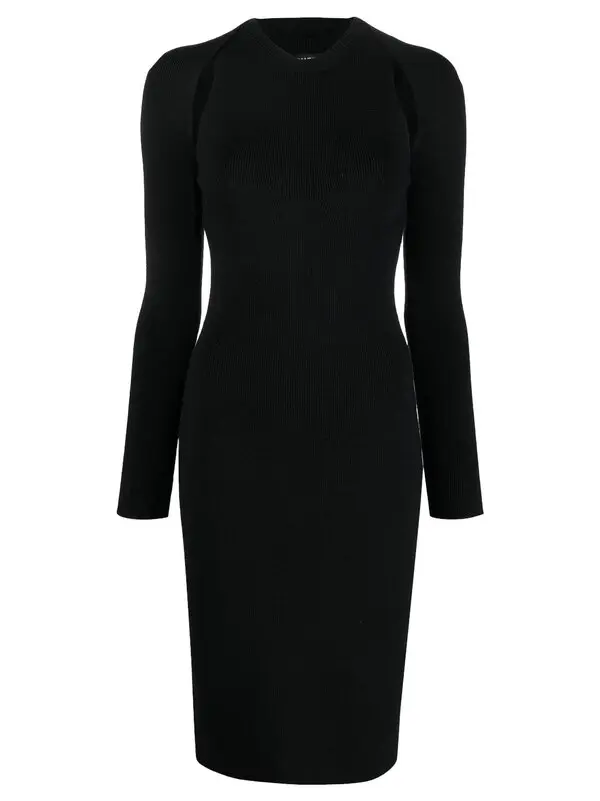 TOM FORD Cut-out Ribbed Midi Dress - Black
