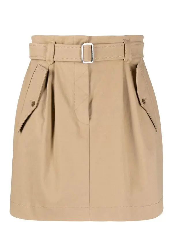 Alberta Ferretti Belted Waist Cargo Pocket Skirt - Neutrals