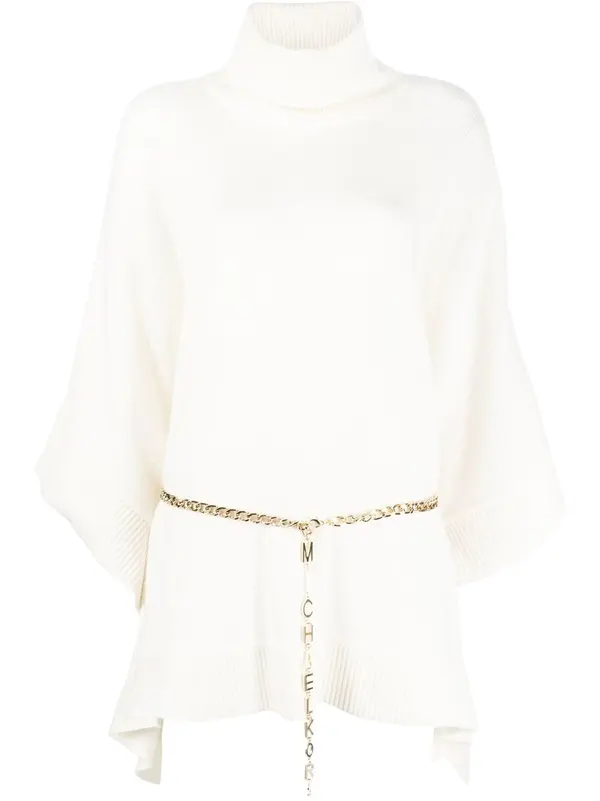 Michael Kors Belted-waistband Knit Jumper - Neutrals