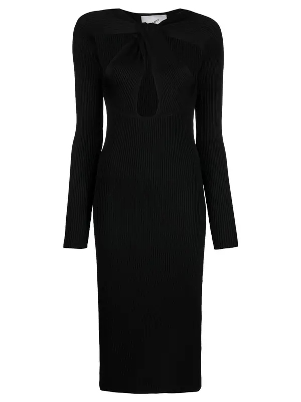 Coperni Cut-out Detail Midi Dress - Black