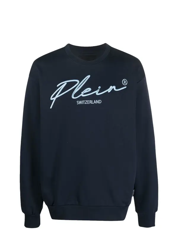 Philipp Plein Logo Crew-neck Sweatshirt - Blue